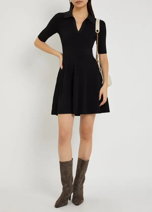 Simkhai Ribbed Knit Mini Polo Dress