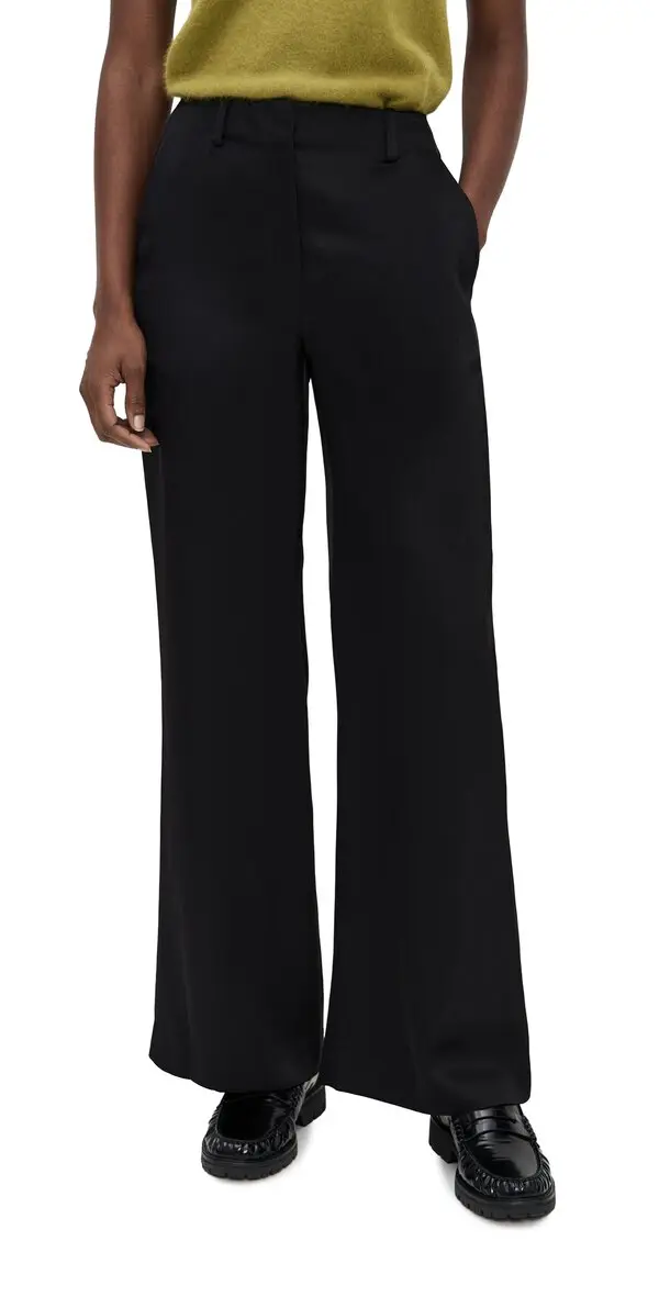 Theory Fluid Base Satin Trousers - Black