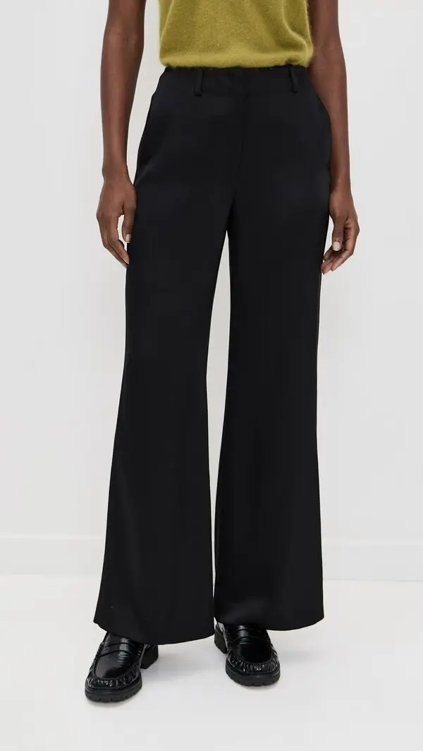 Theory Fluid Base Satin Trousers - Black