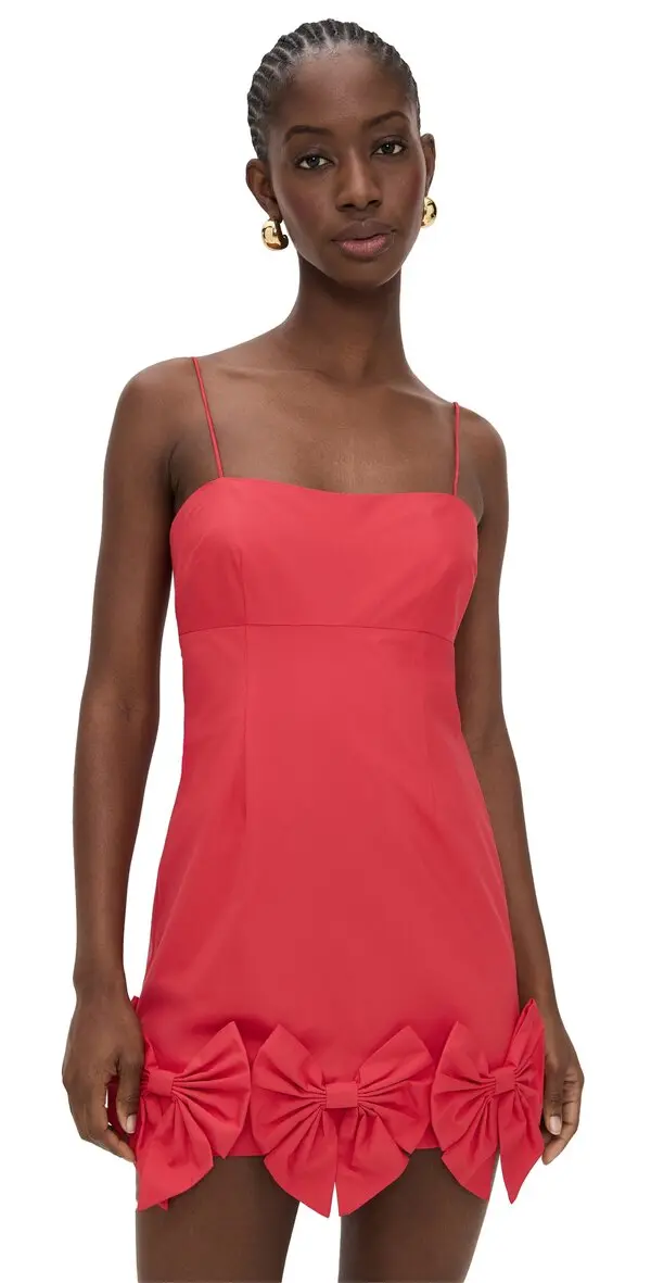 LoveShackFancy Kennedi Dress With Bow Embellishments - Red