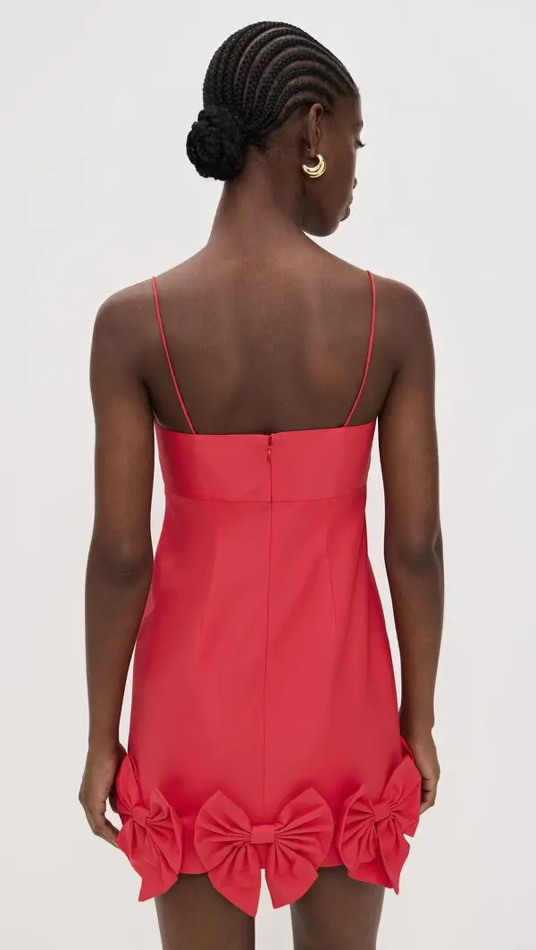 LoveShackFancy Kennedi Dress With Bow Embellishments - Red