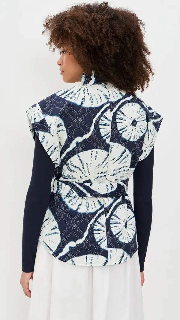 Playa Lucila Quilted Tie-dye Jacket With Crochet Detail