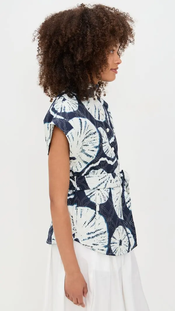 Playa Lucila Quilted Tie-dye Jacket With Crochet Detail