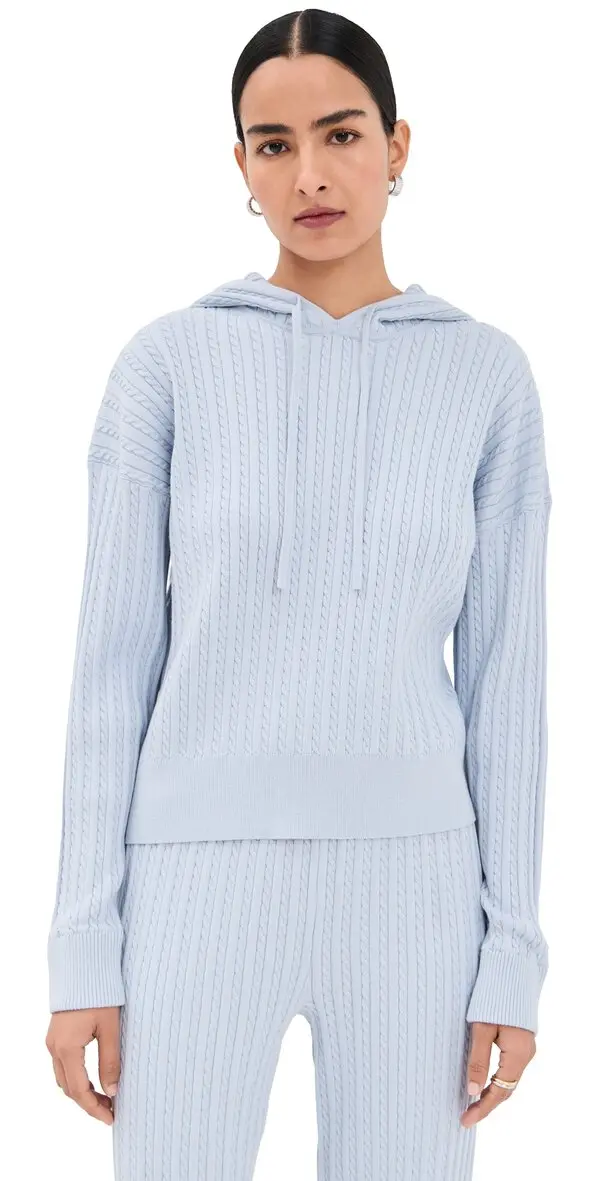 Simkhai Cable Knit Hoodie - Blue Haze