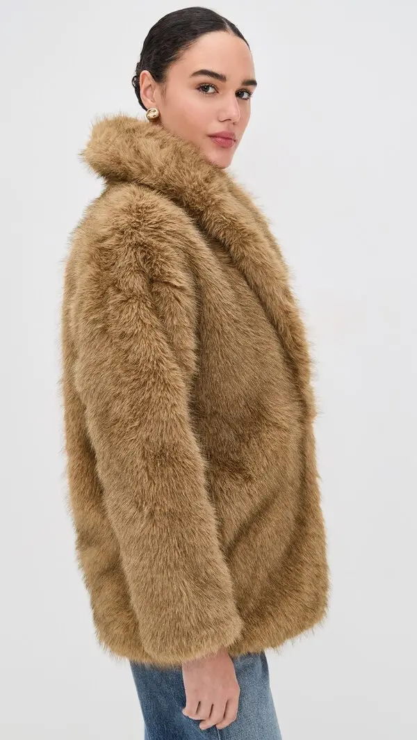 Z Supply Faux Fur Coat With Shawl Collar