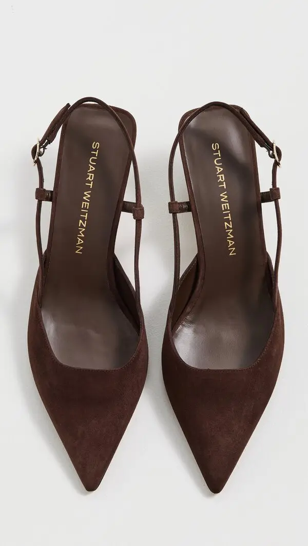 STUART WEITZMAN Vinnie Slingback Heels - Walnut