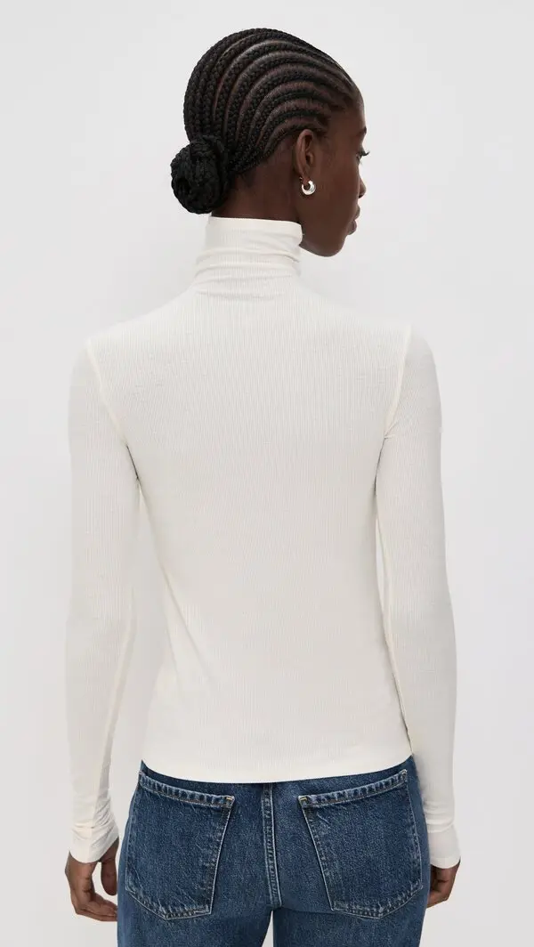 Joe's Jeans Tony Long Sleeve Turtleneck Top - Milk