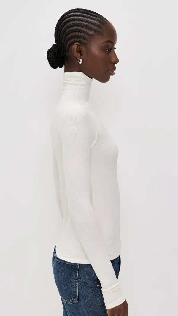 Joe's Jeans Tony Long Sleeve Turtleneck Top - Milk