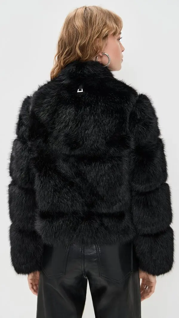 Apparis Sai Sable Faux Fur Coat - Noir