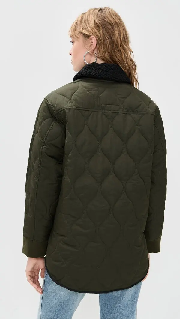 ALEX MILL Anne Quilted Jacket - Olive