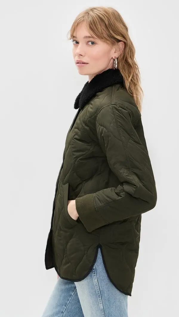 ALEX MILL Anne Quilted Jacket - Olive