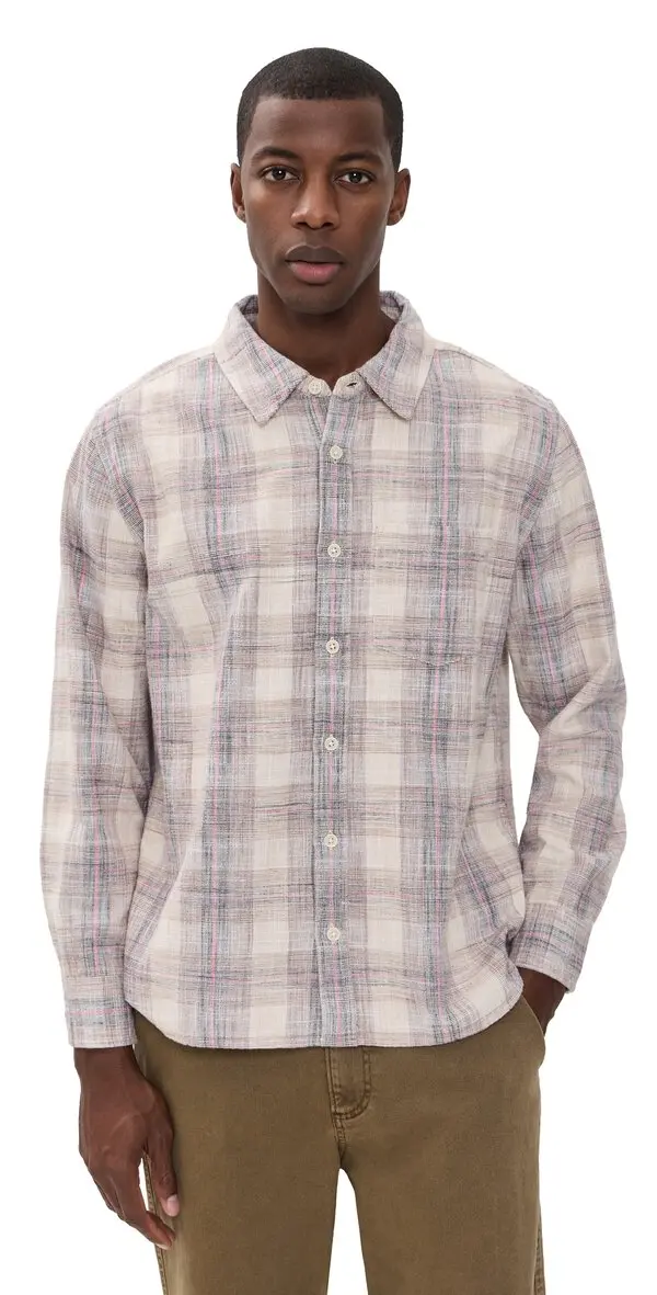 CORRIDOR Rosewood Plaid Flannel Shirt - Natural