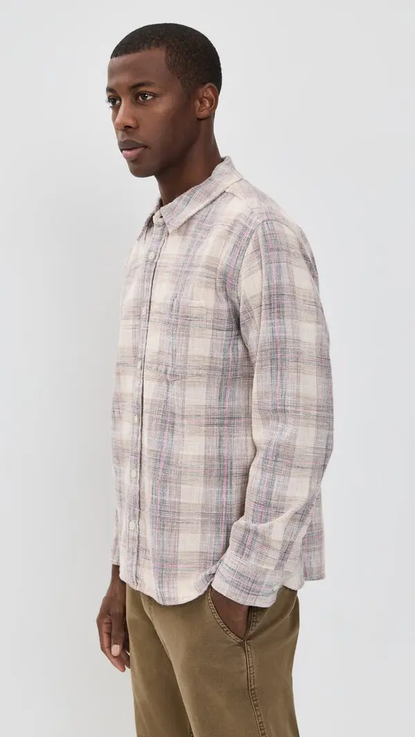 CORRIDOR Rosewood Plaid Flannel Shirt - Natural