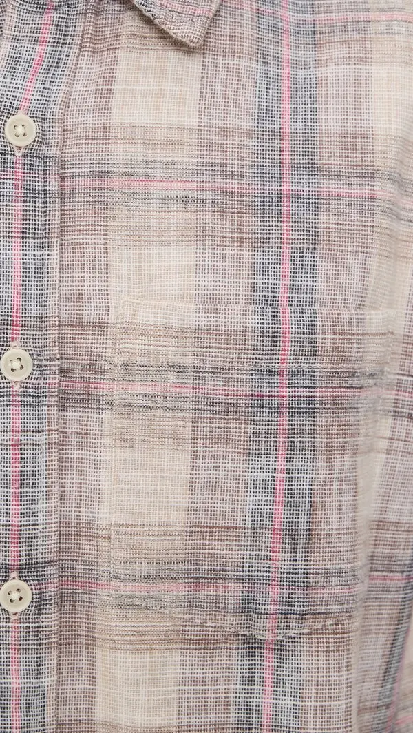 CORRIDOR Rosewood Plaid Flannel Shirt - Natural