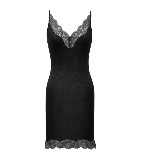 Saint Laurent Silk Lace Mini Dress - Black