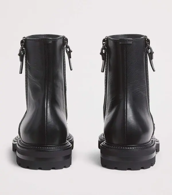Giorgio Armani Leather Zip Ankle Boots