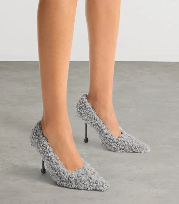 JIMMY CHOO Ixia 95 Fleece Pumps - Grey