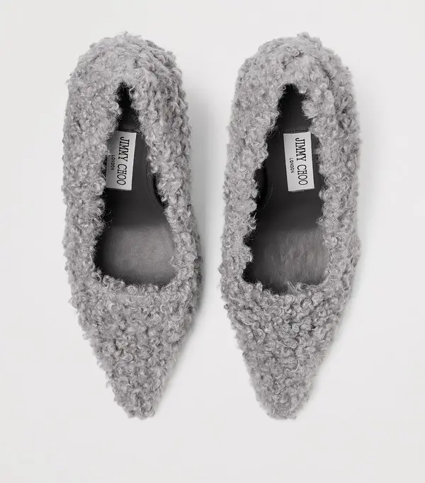 JIMMY CHOO Ixia 95 Fleece Pumps - Grey