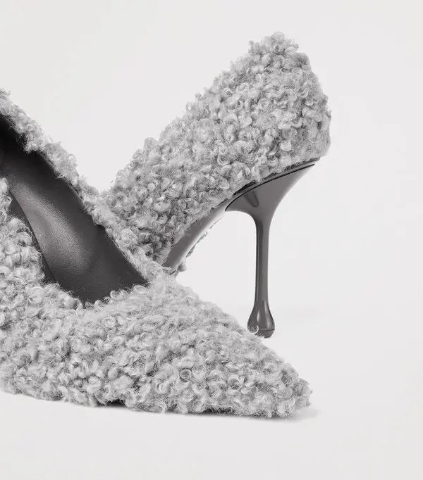 JIMMY CHOO Ixia 95 Fleece Pumps - Grey