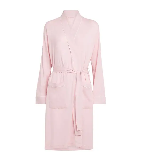 Derek Rose Lara Short Robe - Pink