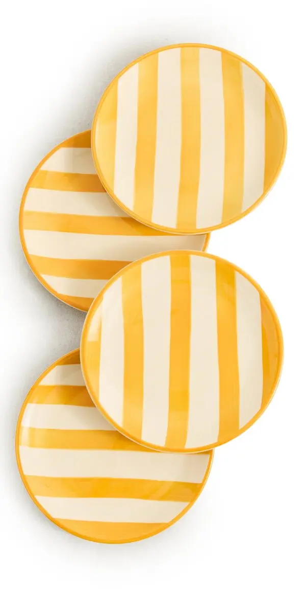 ZAFFERANO Dessert Plate Set Of 4 - Yellow