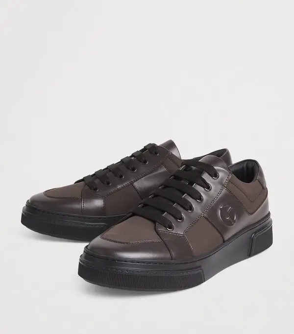 Giorgio Armani Leather Logo Sneakers