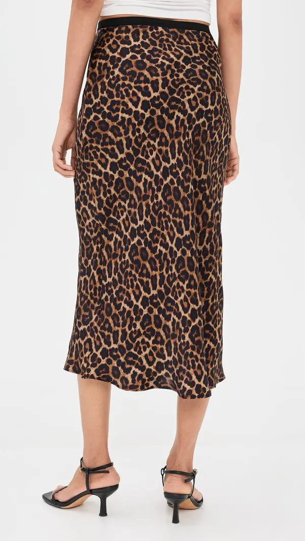 ANINE BING Printed Bar Silk Skirt