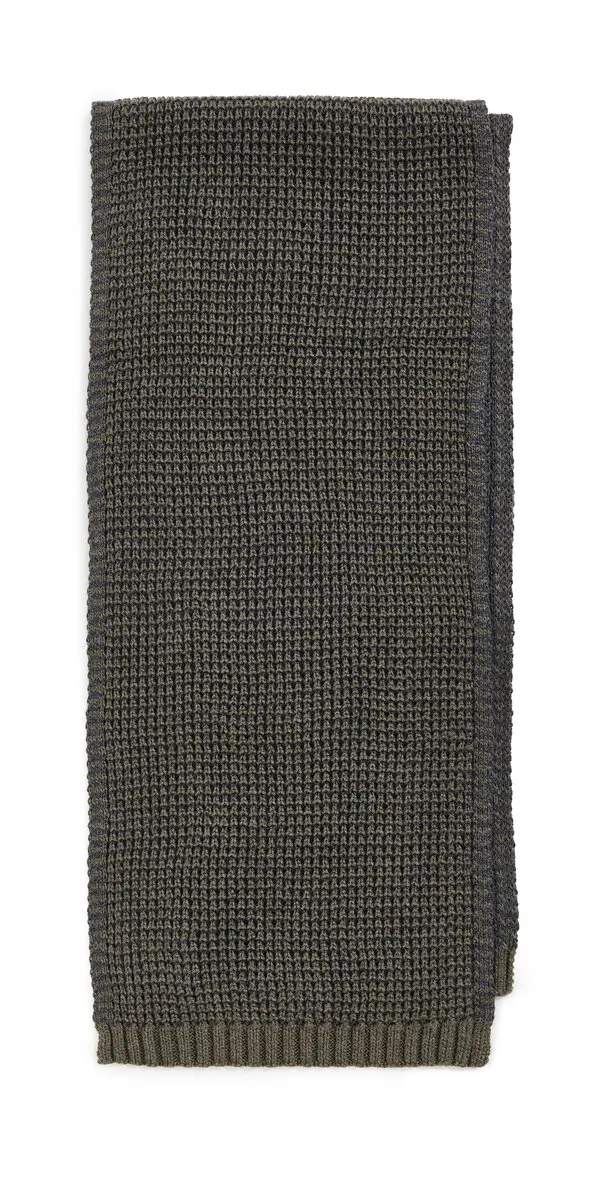 Faherty Brand Plaited Waffle Scarf - Forest