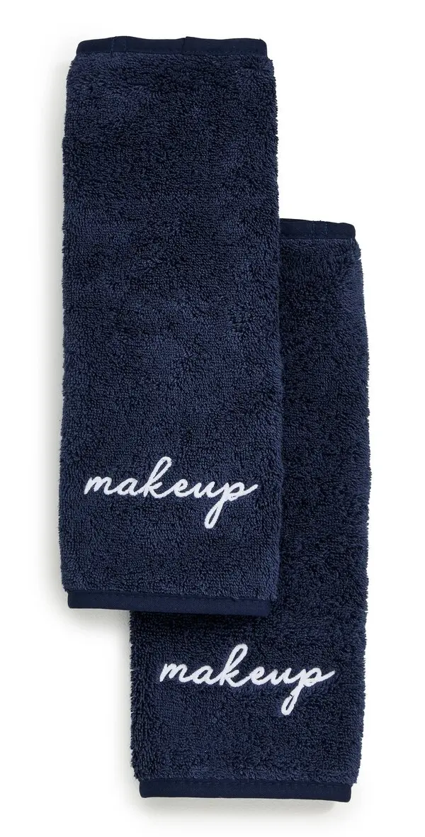 WEEZIE Makeup Towels 2 Pack - Navy/white