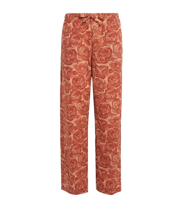 Derek Rose Cotton Ledbury Pyjama Bottoms - Red
