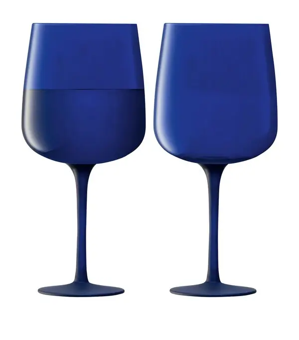 LSA INTERNATIONAL Set Of 2 Arc Contrast Wine Glasses - Blue