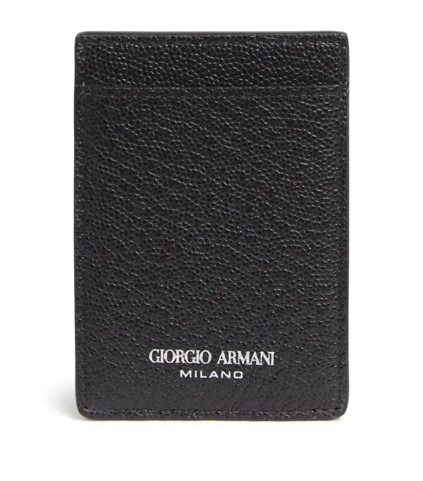 Giorgio Armani Grained Leather Card Holder - Black