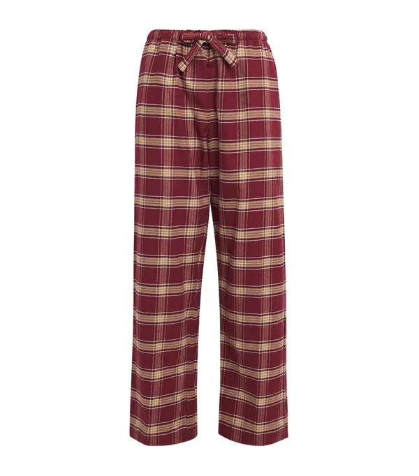 Derek Rose Cotton Kelburn Pyjama Trousers - Burgundy