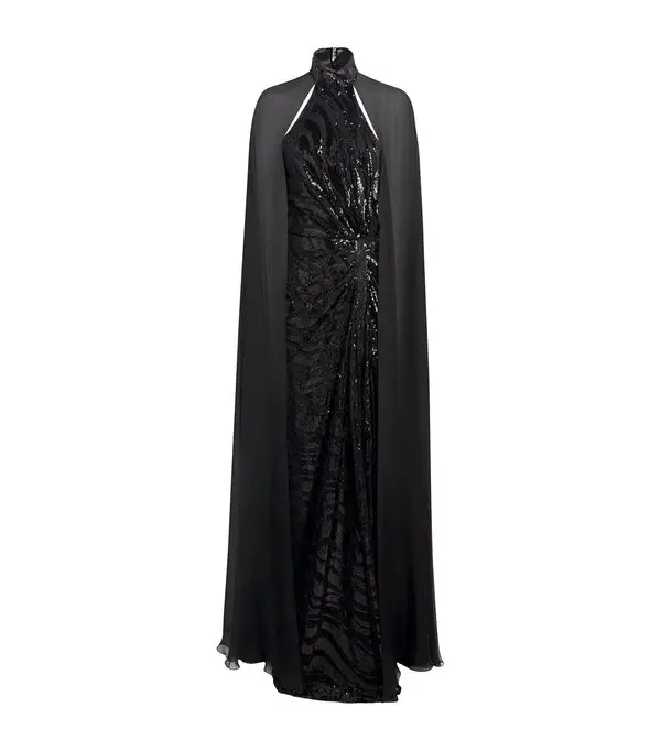 Zuhair Murad Sequined Cape Gown