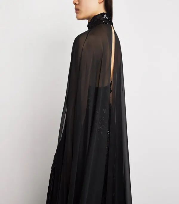 Zuhair Murad Sequined Cape Gown