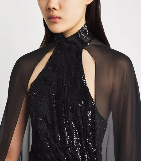 Zuhair Murad Sequined Cape Gown