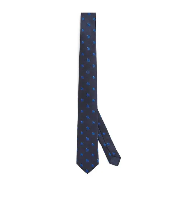 Giorgio Armani Silk Jacquard Neck Tie - Blue