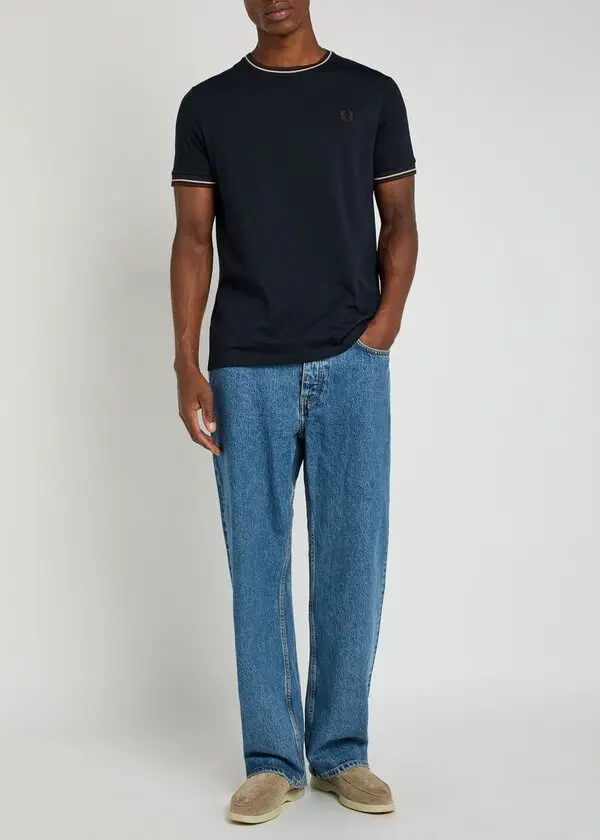 Fred Perry Twin Tipped Logo Cotton T-shirt - Navy