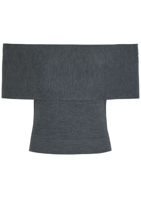 Simkhai Callahan Off-the-shoulder Wool Top - Grey