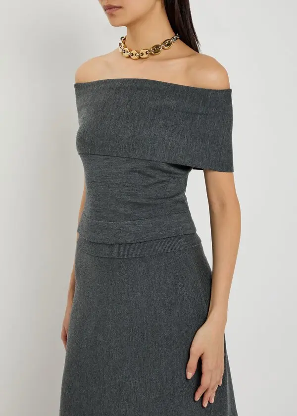 Simkhai Callahan Off-the-shoulder Wool Top