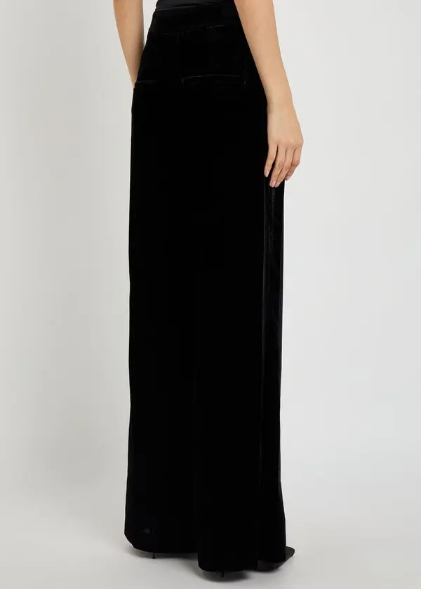 Veronica Beard Alex Wide-leg Velour Trousers