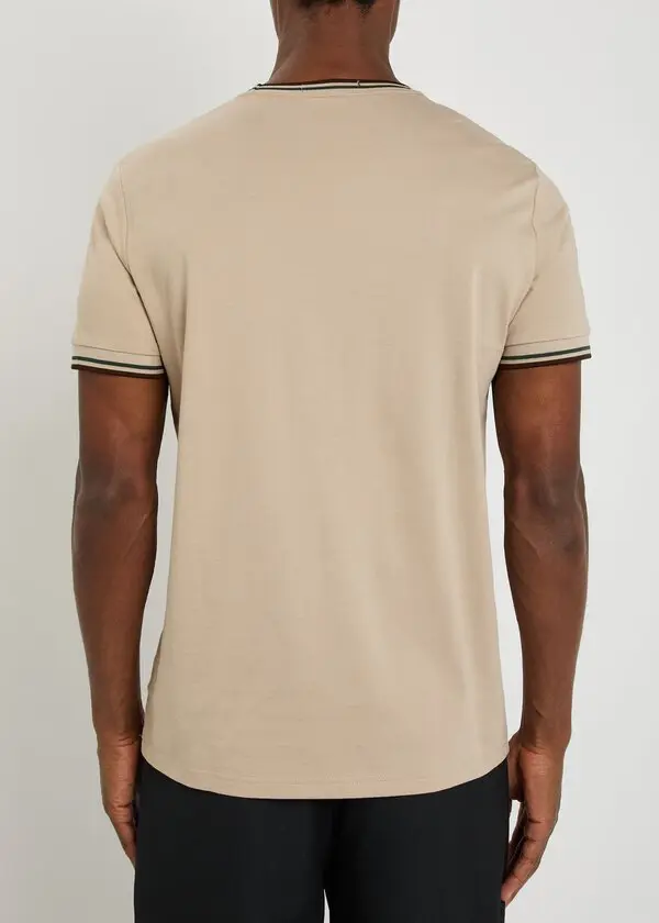Fred Perry Twin Tipped Logo Cotton T-shirt - Ecru