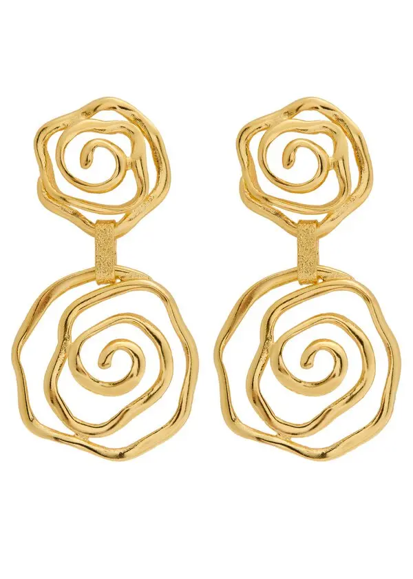 LYNYER Floral Vortex Drop Earrings - Gold