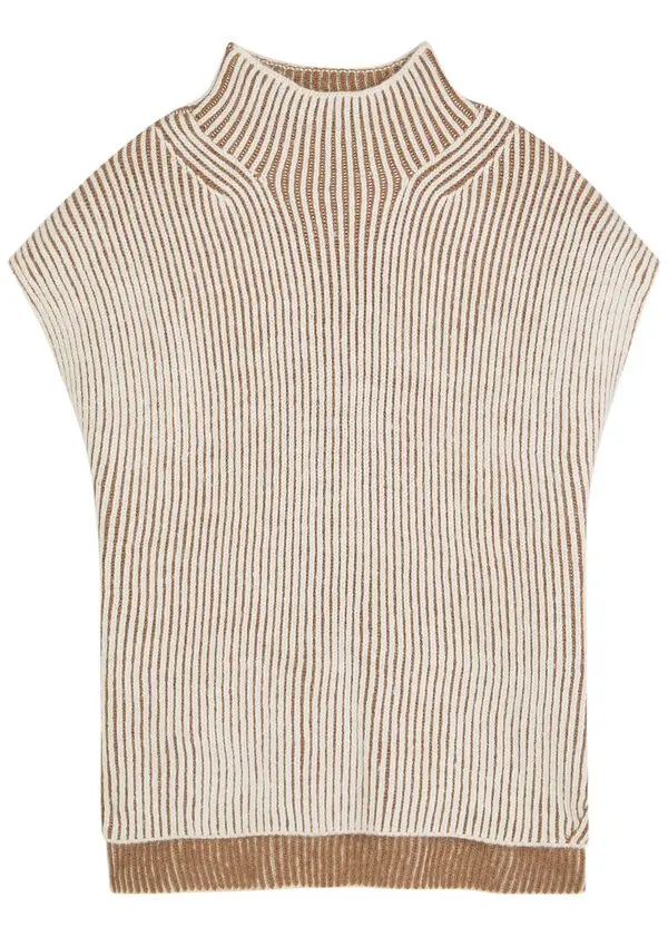 Varley Lauren Ribbed Knit Top - Beige