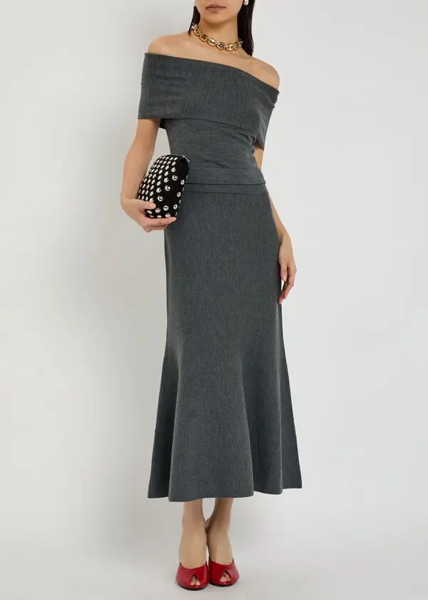 Simkhai Atwood Wool Midi Skirt - Grey