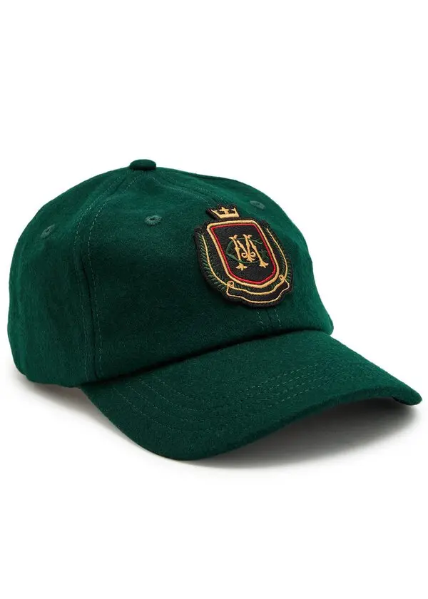 MALBON Crest Wool-blend Cap - Green