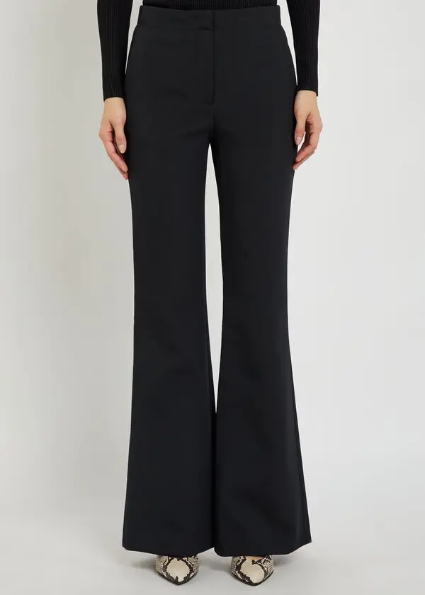 Simkhai Kenna Flared-leg Woven Trousers - Black