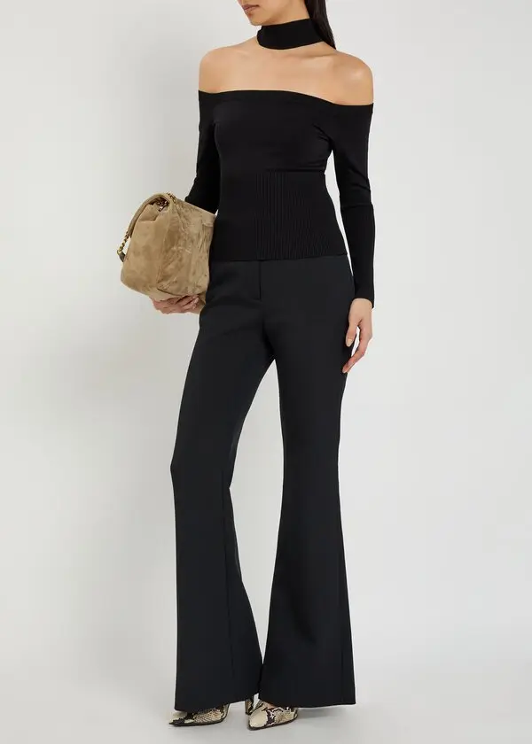 Simkhai Kenna Flared-leg Woven Trousers - Black