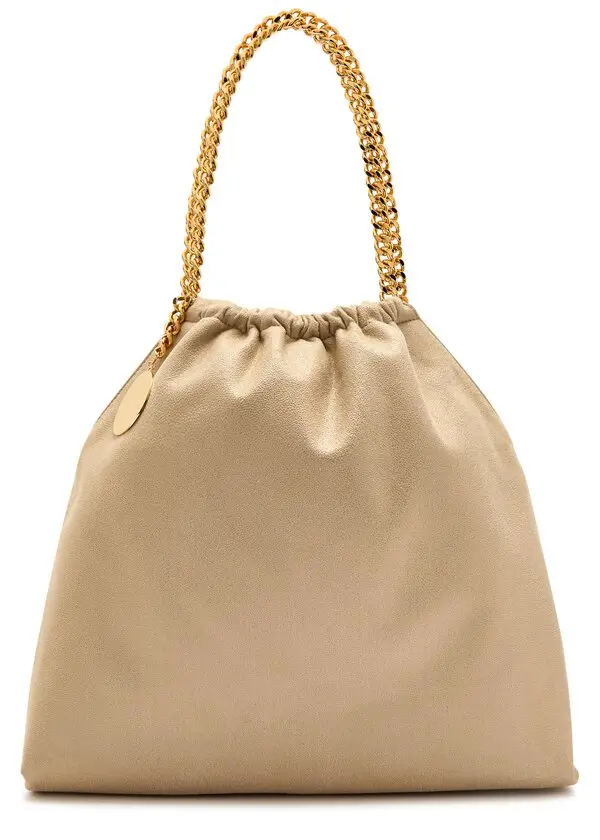 Stella McCartney Falabella Drawstring Faux Suede Tote - Cream
