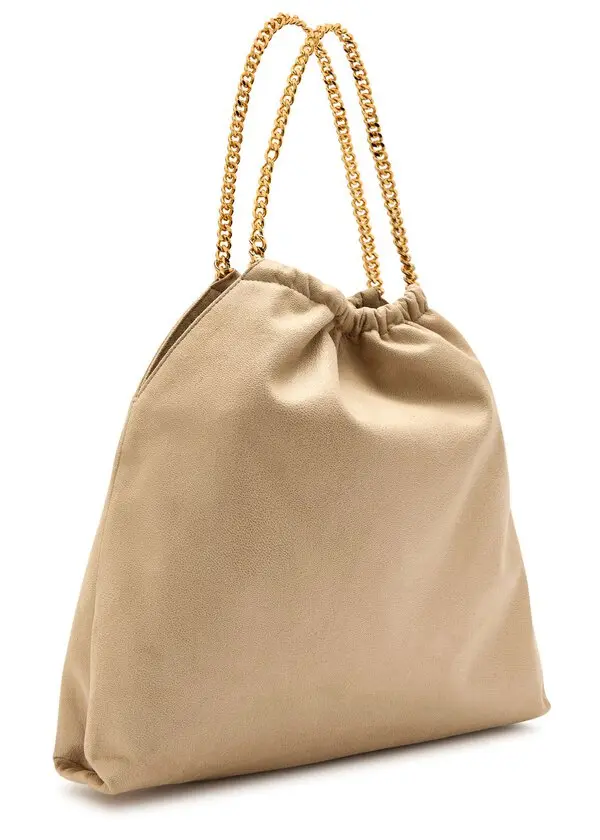 Stella McCartney Falabella Drawstring Faux Suede Tote - Cream